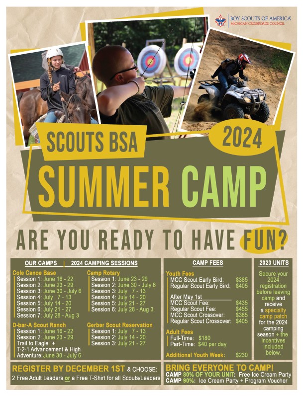 Scouts BSA Summer Camp – Michigan Crossroads Council | Scouting America